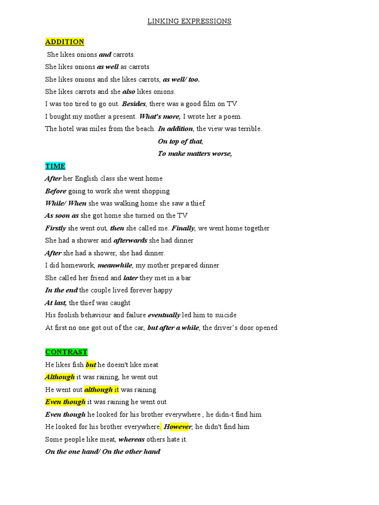 Linking Expressions | PDF