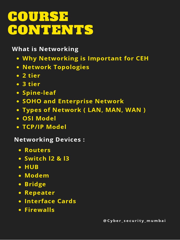 Advance Ethical Hacking Course Contents updated | PDF | Ip Address ...