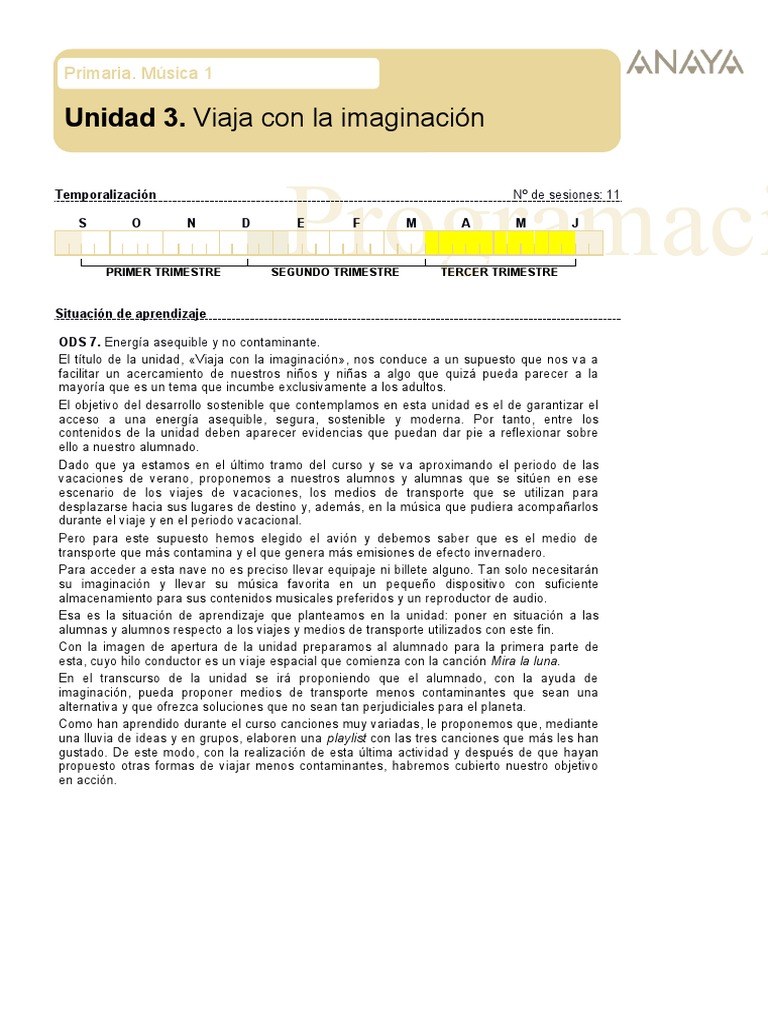 Musica1p U03 | PDF | Aprendizaje | Maestros