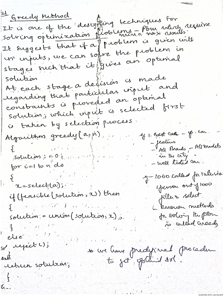 UNIT 4 Greedy Method | PDF