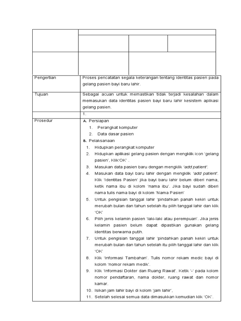 Proses Pencatatan Identitas Bayi Baru Lahir | PDF