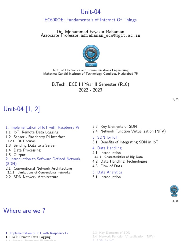 FIoT Unit 04 | PDF | Data Analysis | Internet Of Things