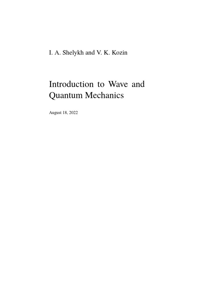 Book Introduction To Quantum Mechanics For Students | PDF | Waves | Polarization (Waves)