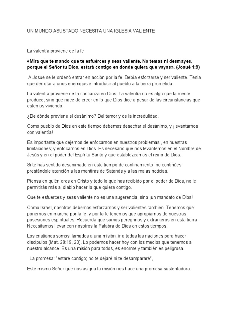 La valentía en la fe cristiana | PDF | Dios | Cristo (título)