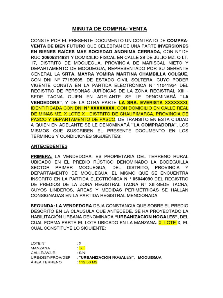 MODELO DE CONTRATO PARA PAGO AL CONTADO | PDF | Derecho privado ...