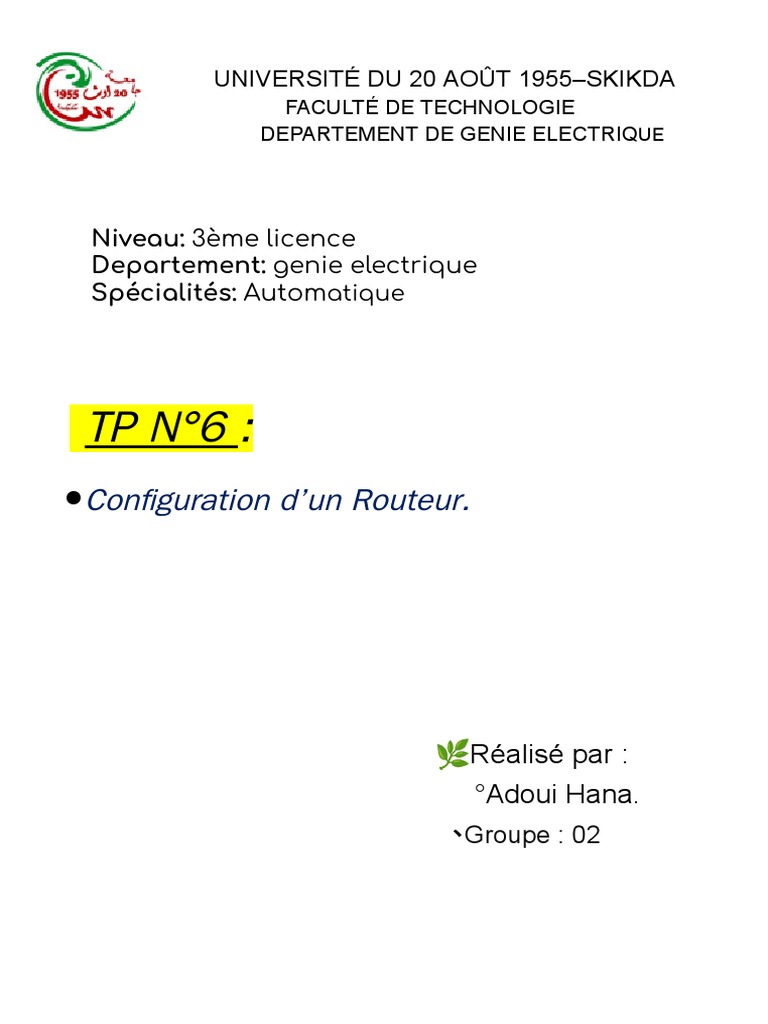 Configuration de Routeurs Cisco TP | PDF | Adresse IP | Routage