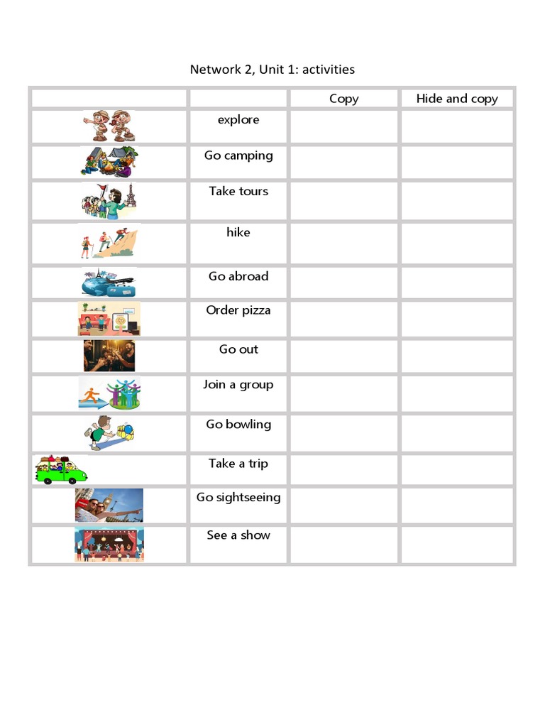 Network 2 Unit 1 Activities Copy and Hide | PDF