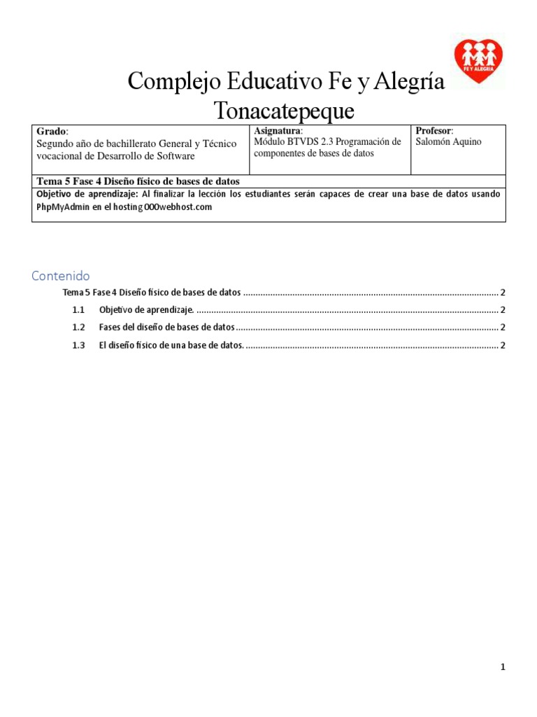 Tema 5 Fase 4 Diseño Físico de Bases de Datos | PDF | Mi sql | Bases de datos