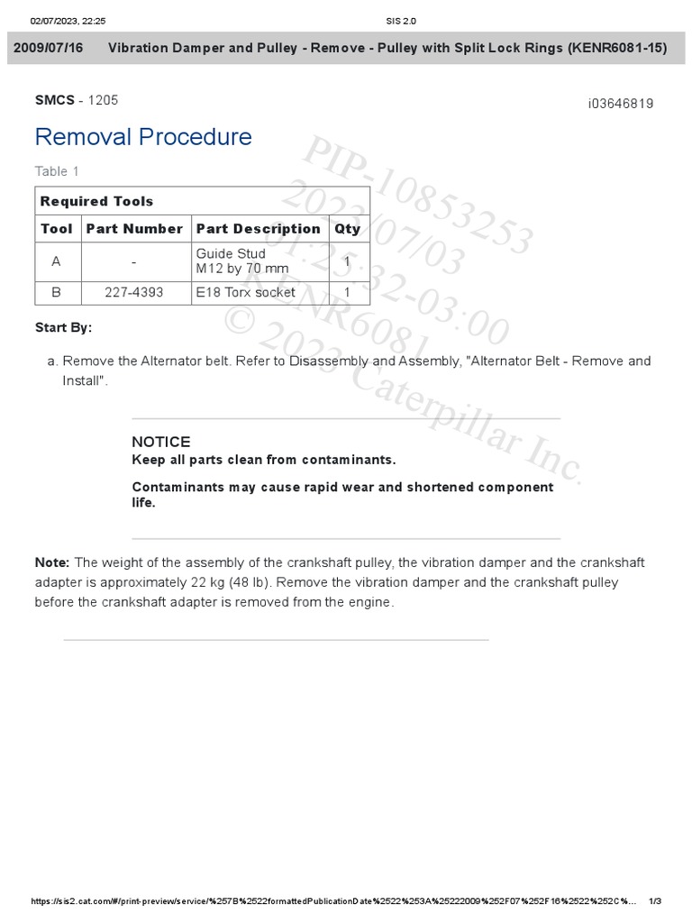 Vibration Damper and Pulley - Remove - Pulley With Split Lock Rings ...