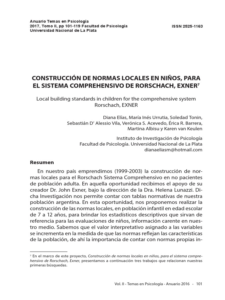 Construcción de Normas Locales en Niños, para El Sistema Comprehensivo ...