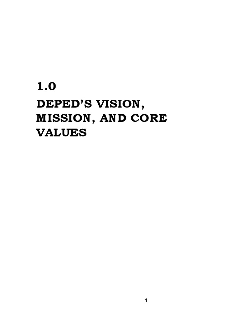 DepEd Vision, Mission, and Core Values | PDF | Learning | Teachers
