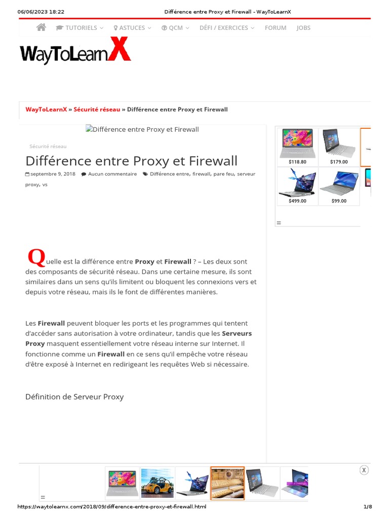 Différence entre Proxy et Firewall - WayToLearnX | PDF | Serveur proxy | Serveur (Informatique)