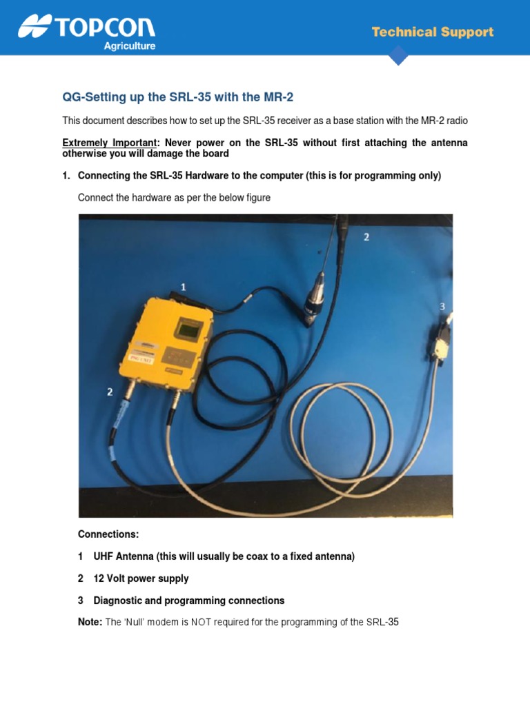 QG-Setting Up The SRL-35 With The MR-2 | PDF | Modem | Computing
