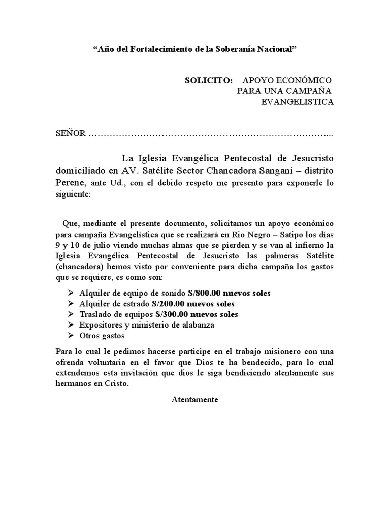 Modelo de Solicitud. | PDF