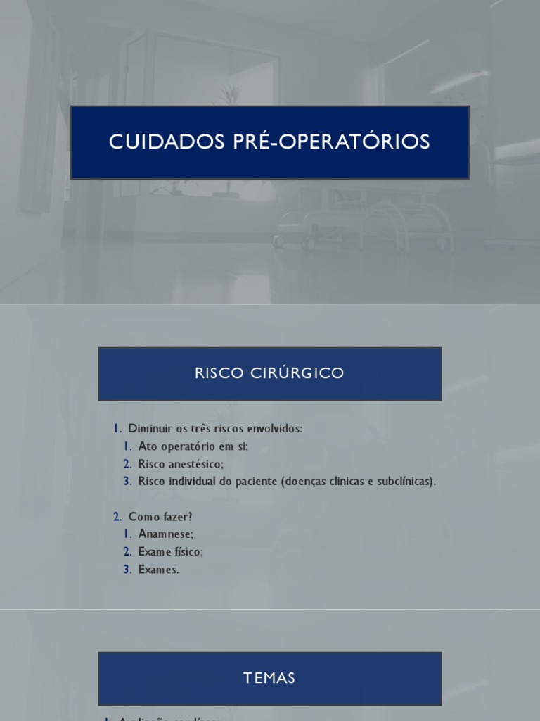 Cuidados Perioperatórios Cirurgia | PDF | Coração | Medicina Clínica