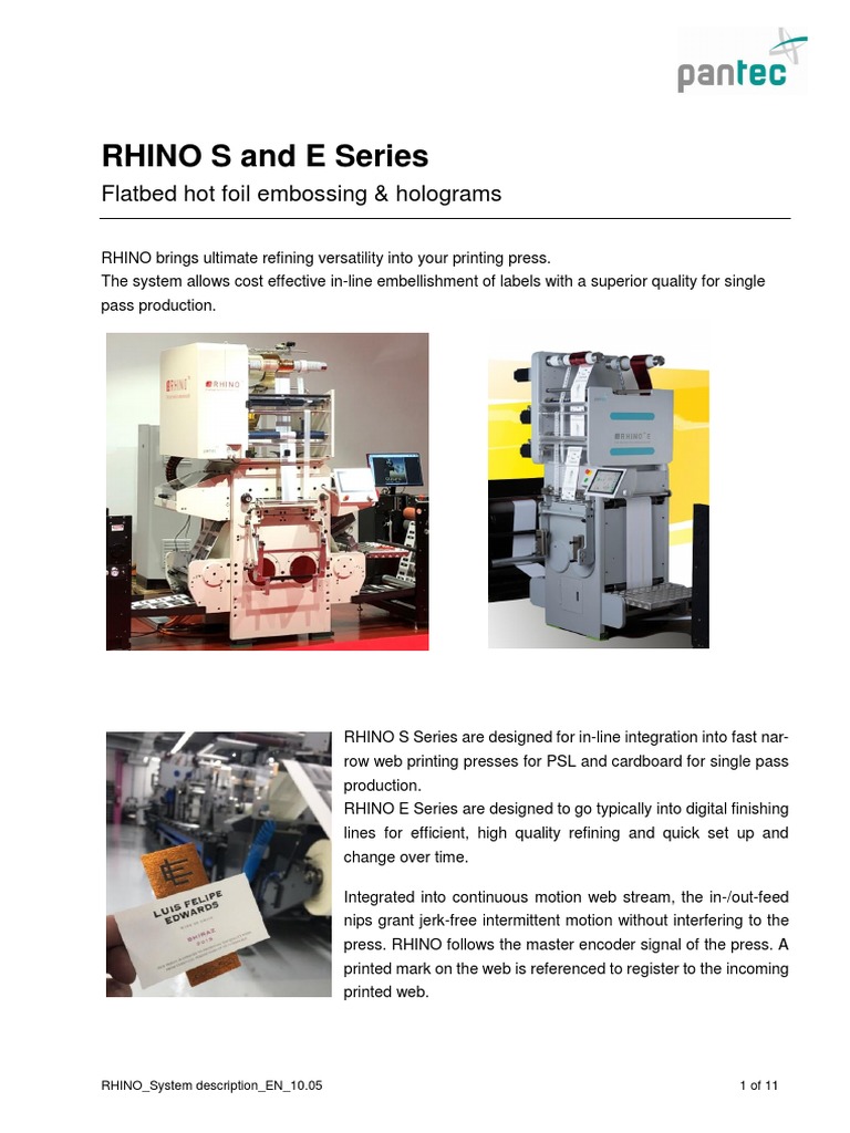 RHINO System-Description EN 10.05 | PDF | Alternating Current | Heat