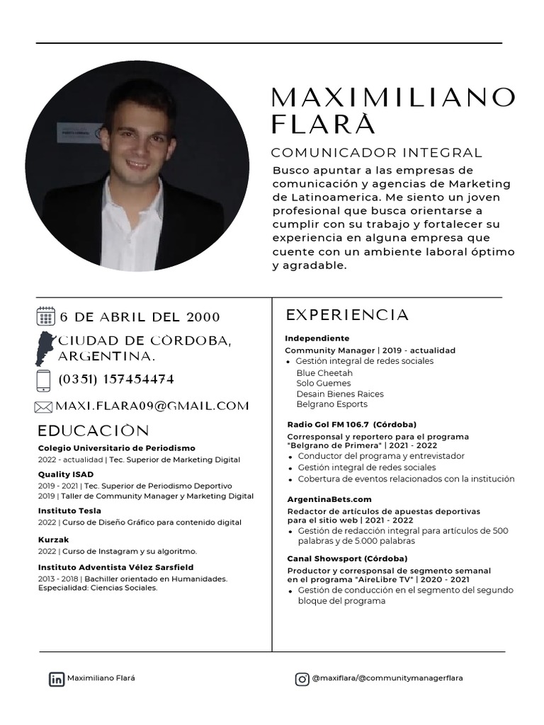 Curriculum Vitae CM Maxi Flara | PDF