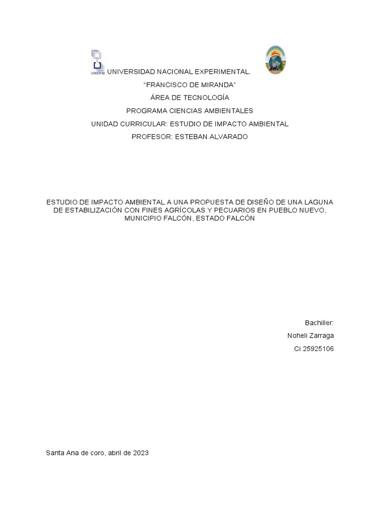 Mi Proyecto de Impacto | PDF | Ciencias de la Tierra | Entorno natural