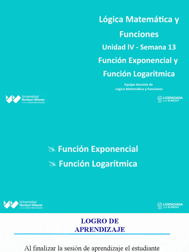 Semana+13-ASU +Función+Exponencial+y+Logaritmica | PDF | Logaritmo | Funcion exponencial