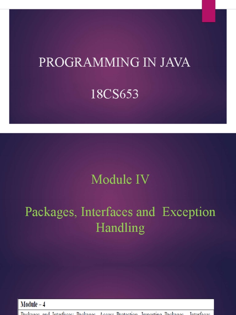 Module Iv Package Interfaces Pdf Class Computer Programming Method Computer Programming