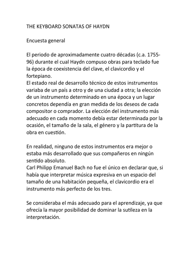 The Keyboard Sonatas of Haydn | PDF | Piano | Clave