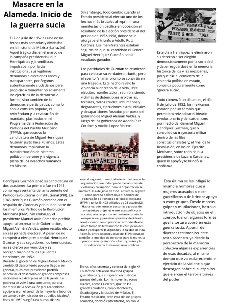 Masacre en La Alameda. Inicio de La Guerra Sucia | PDF | México ...