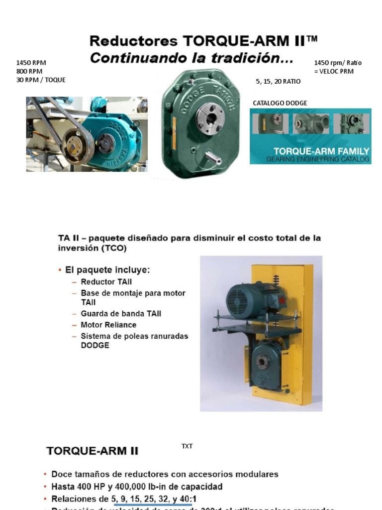Manejo de Catalogo Reductores Montados Sobre Eje DODGE | PDF