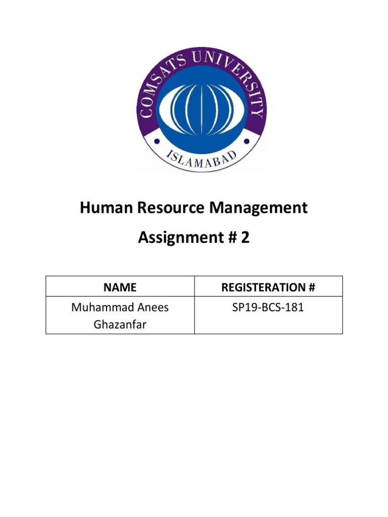 SP19-BCS-181 (HRM Assignment) | PDF | Equal Employment Opportunity Commission | Affirmative Action