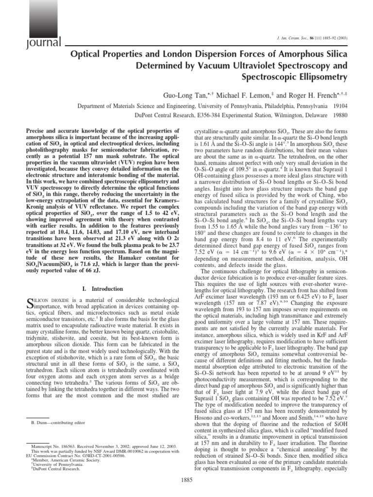 Optical Properties and London Dispersion Forces of 2 | PDF | Refractive ...