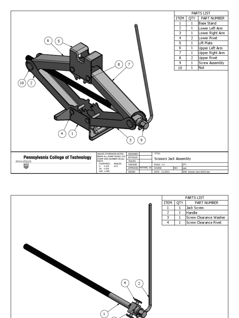 Scissors Jack S2015 | PDF | Metalworking | Tools