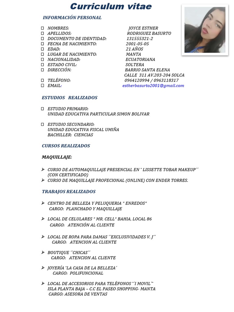 Curriculum Vitae de Joyce Rodriguez | PDF