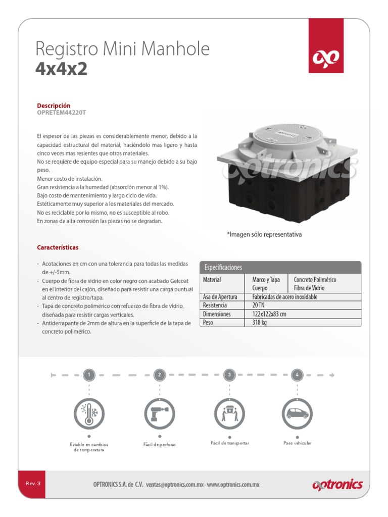 6 Registro Mini Manhole 4x4x2 | PDF | Lentes | Hormigón