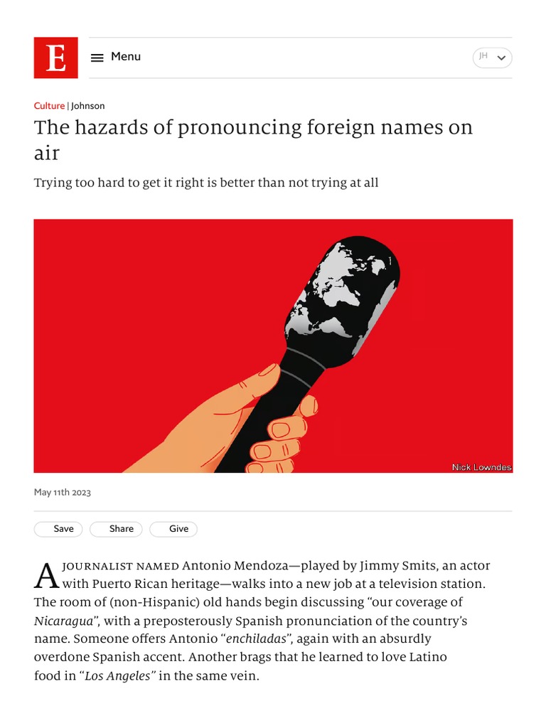 The Hazards of Pronouncing Foreign Names On Air | PDF | English ...