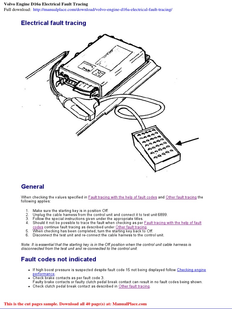 Volvo Engine d16a Electrical Fault Tracing | PDF | Brake | Electrical ...