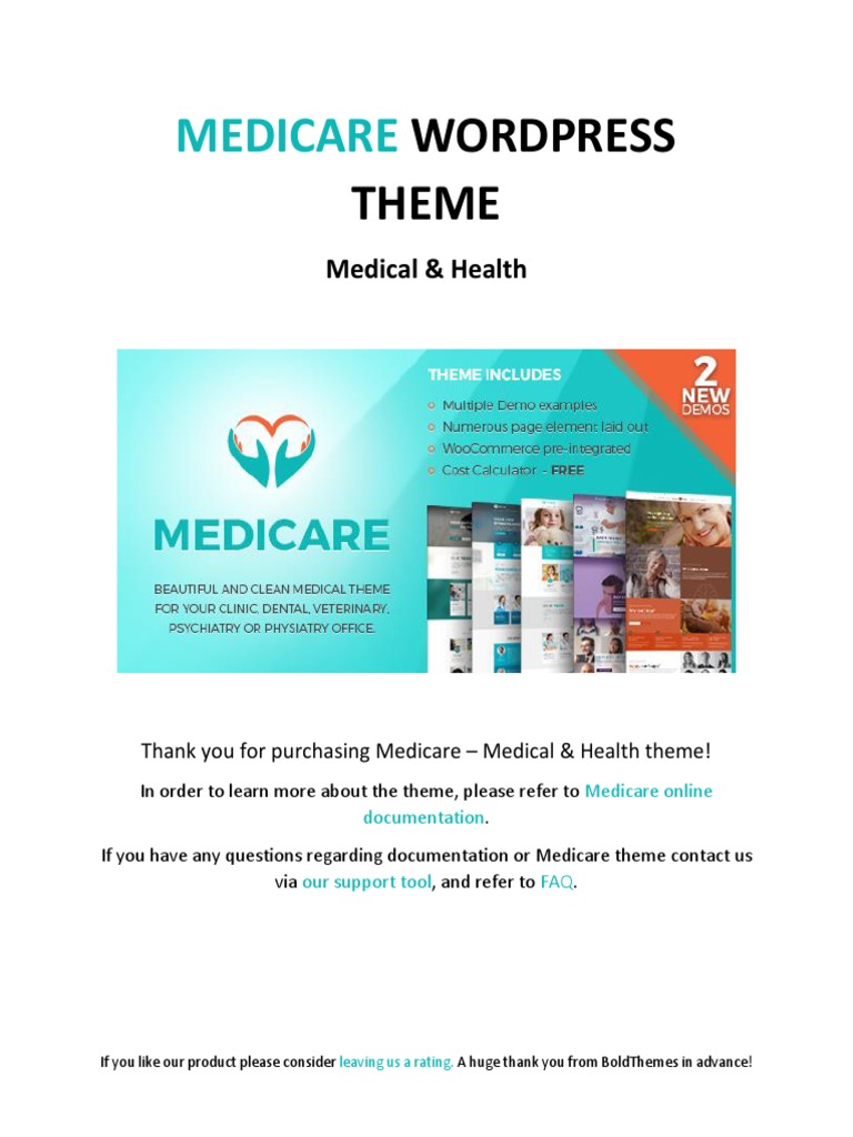 Medicare WordPress Theme Guide | PDF