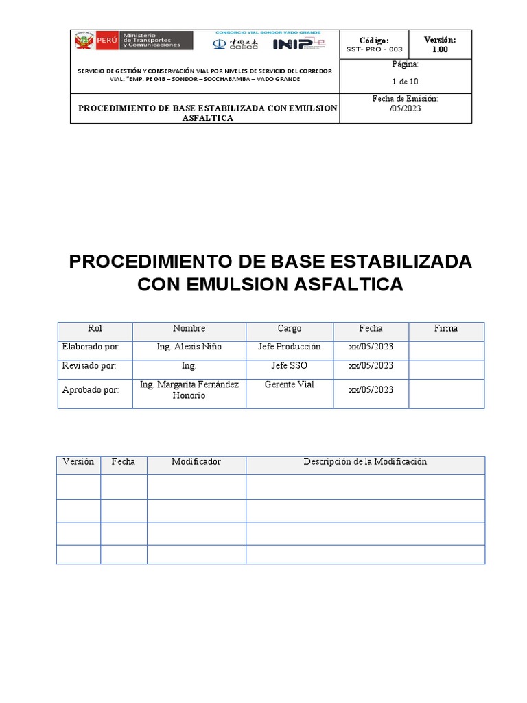 Procedimiento de Base Estabilizada | PDF | Agua | Naturaleza