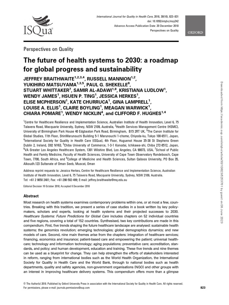 Future Healthcare Roadmap to 2030 | PDF | Health Care | Health System