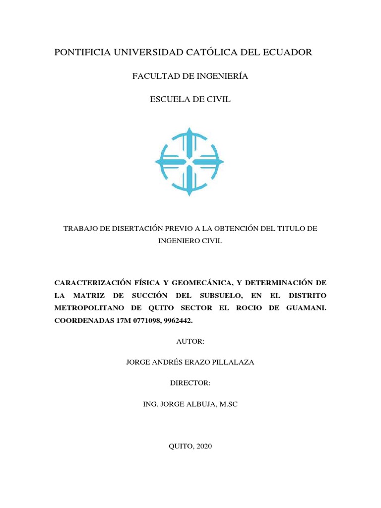 Tesis Jorge Erazo Pillalaza | PDF | Agua subterránea | Ecuador