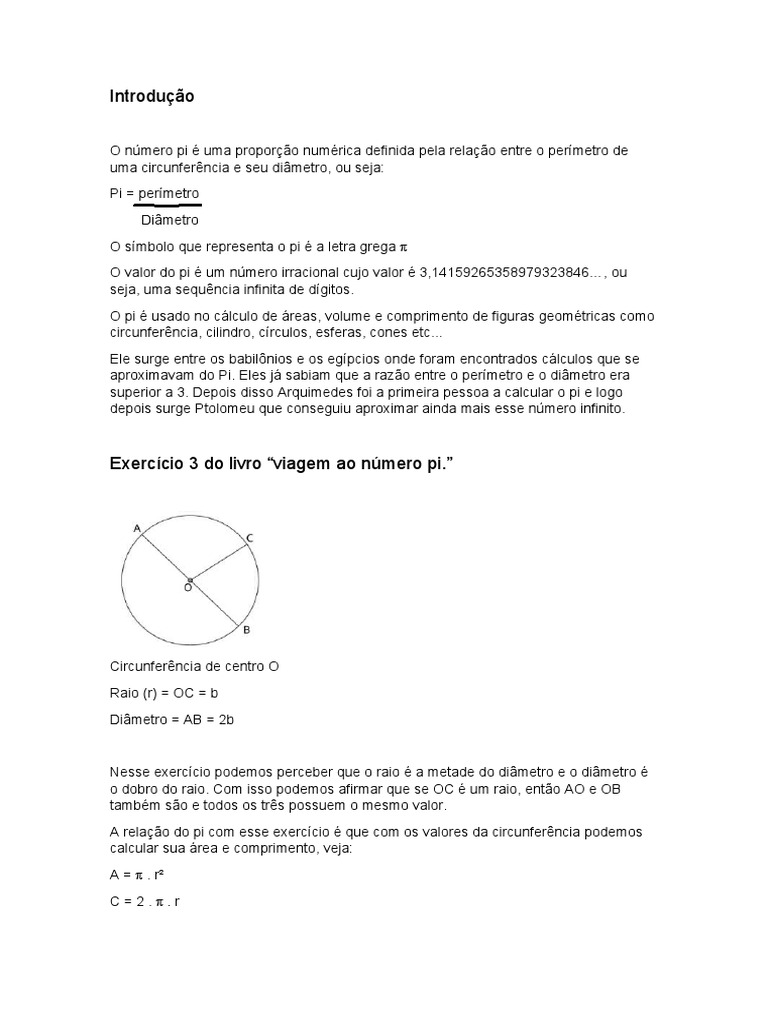 Entendendo o Número Pi e Suas Aplicações | PDF