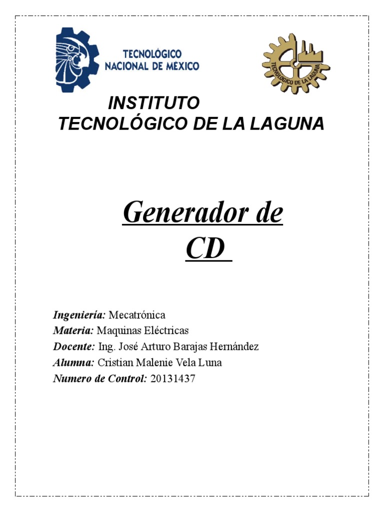 Generador de CD | PDF | Generador eléctrico | Corriente eléctrica