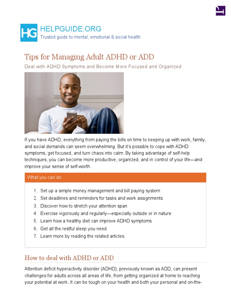 Adult Adhd | PDF | Attention Deficit Hyperactivity Disorder | Sleep
