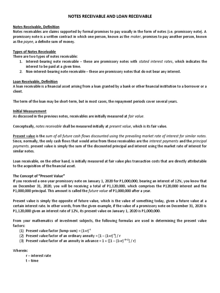 3.3.1 Notes and Loans Receivable Receivable Financing | PDF | Factoring ...