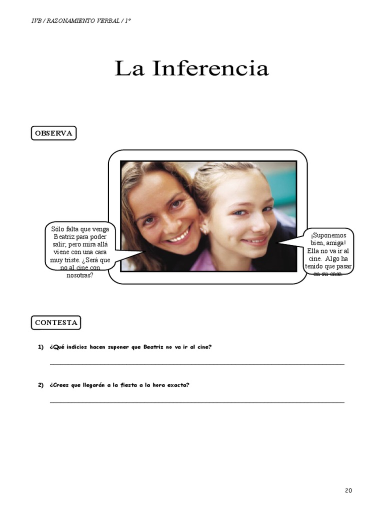 IV Bim. 1er. Año - RV - Guia #3 - La Inferencia | PDF | Madame Bovary