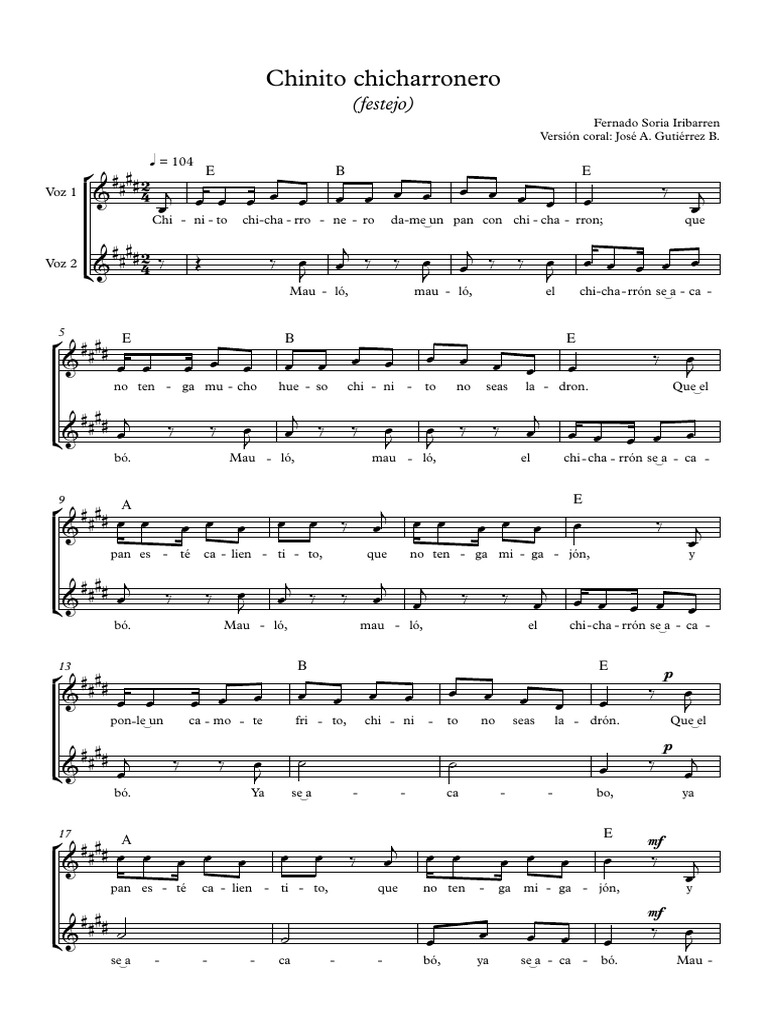 Chinito Chicharronero | PDF