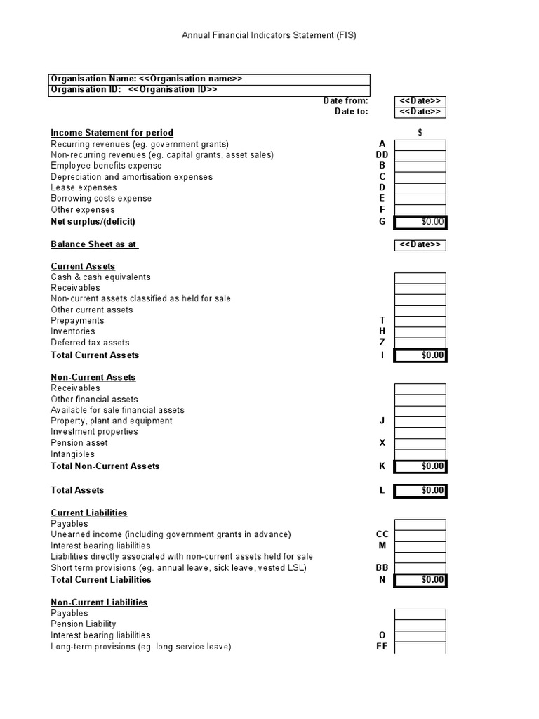 FIS and Audit Statement Template | PDF | Financial Audit | Income Statement