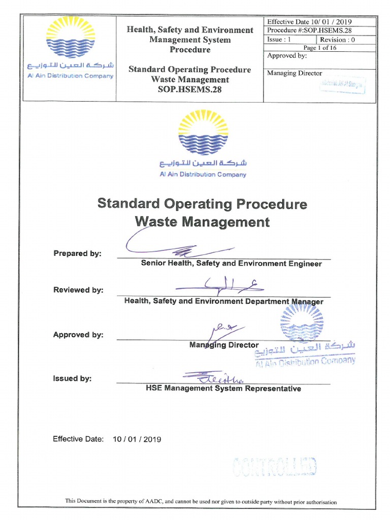 SOP - Waste Management | PDF