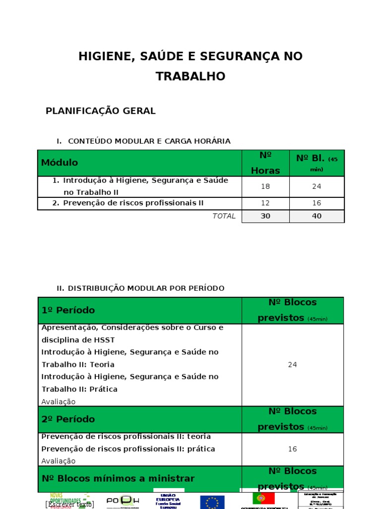 Cef Planificacao HSST Anual | PDF | Bem-estar | Médico