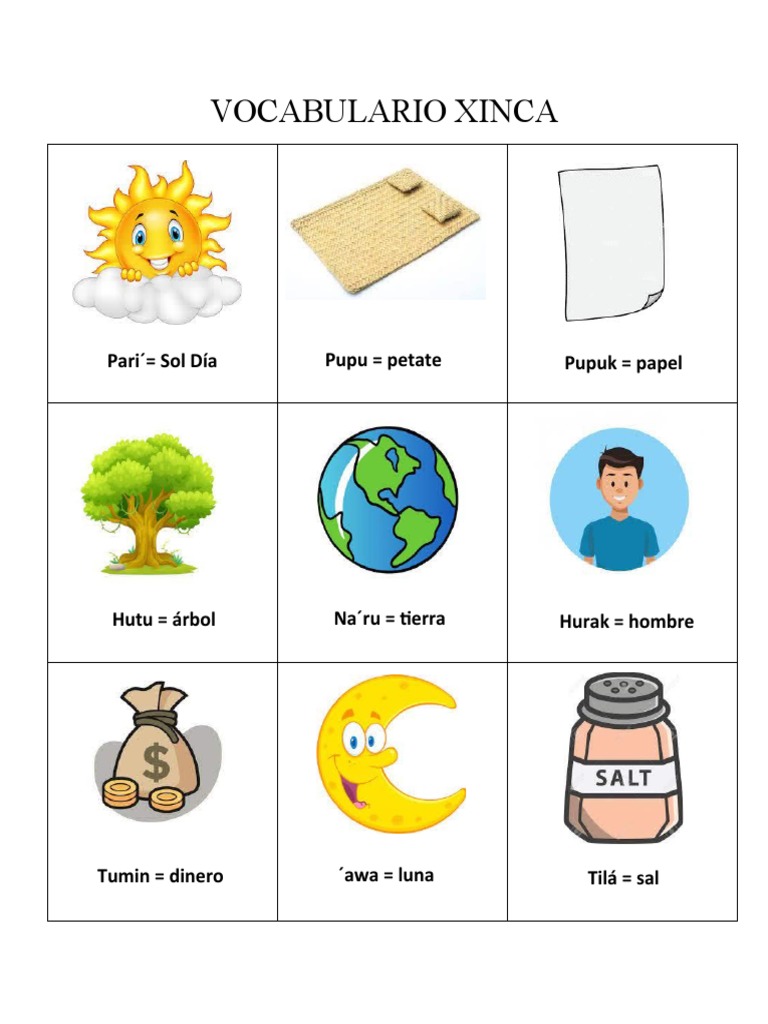 Vocabulario Xinca | PDF