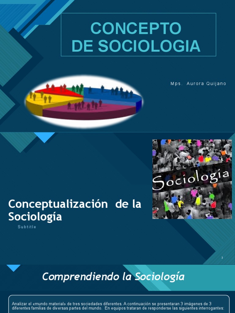 Primera Clase Concepto de Sociologia | PDF | Sociología | Sociedad