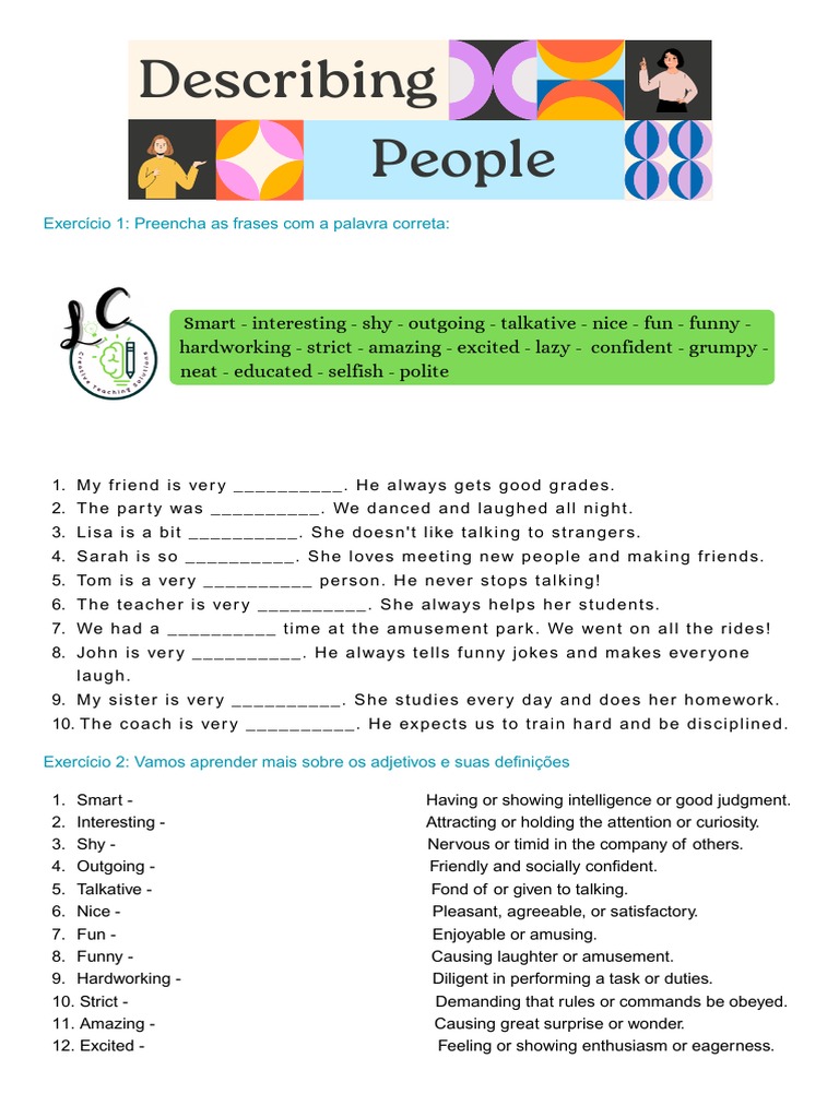 Describing People with Adjectives | PDF | Psychology